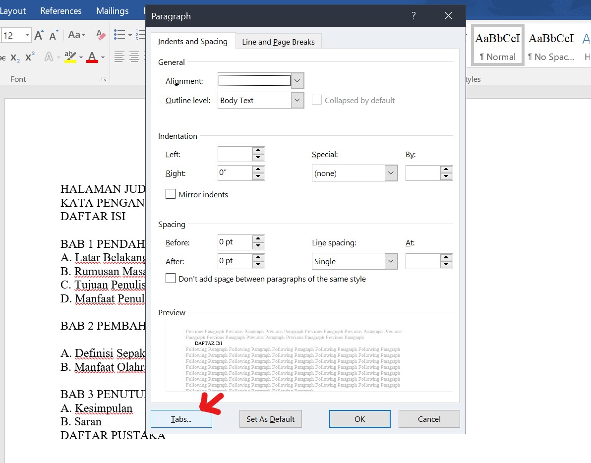 Auto Rapi! Ini Cara Membuat Titik-titik Daftar Isi di Word Otomatis